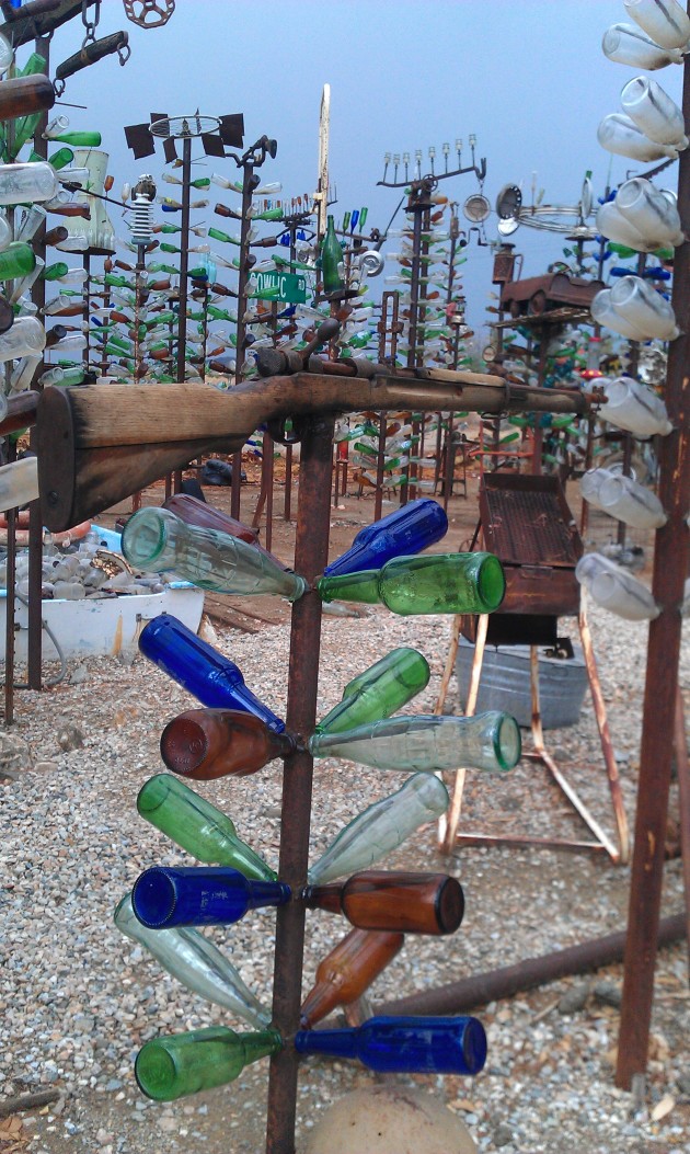 On Route 66 in California, there’s a forest made out of beer bottles ...